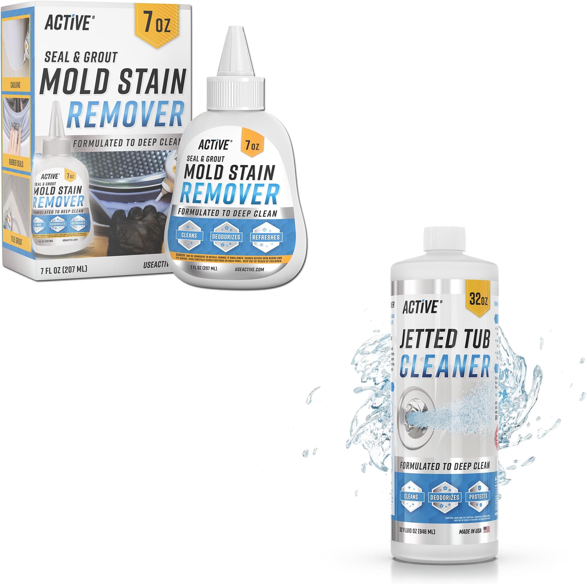 Amazon.com: ACTIVE Mold Stain Remover and Jetted Tub Cleaner - Includes ...