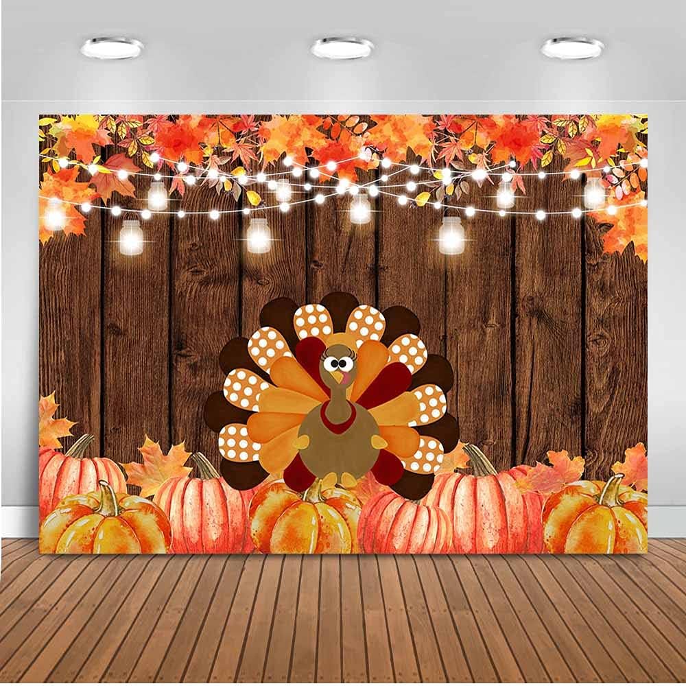 Amazon.com : Mocsicka 7x5ft Thanksgiving Day Backdrop Turkey Pumpkin ...