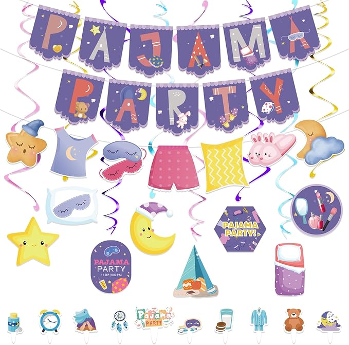 Amazon.com: SKIRUP Slumber Party Favors Pajamas Theme Party Suit Pajama ...