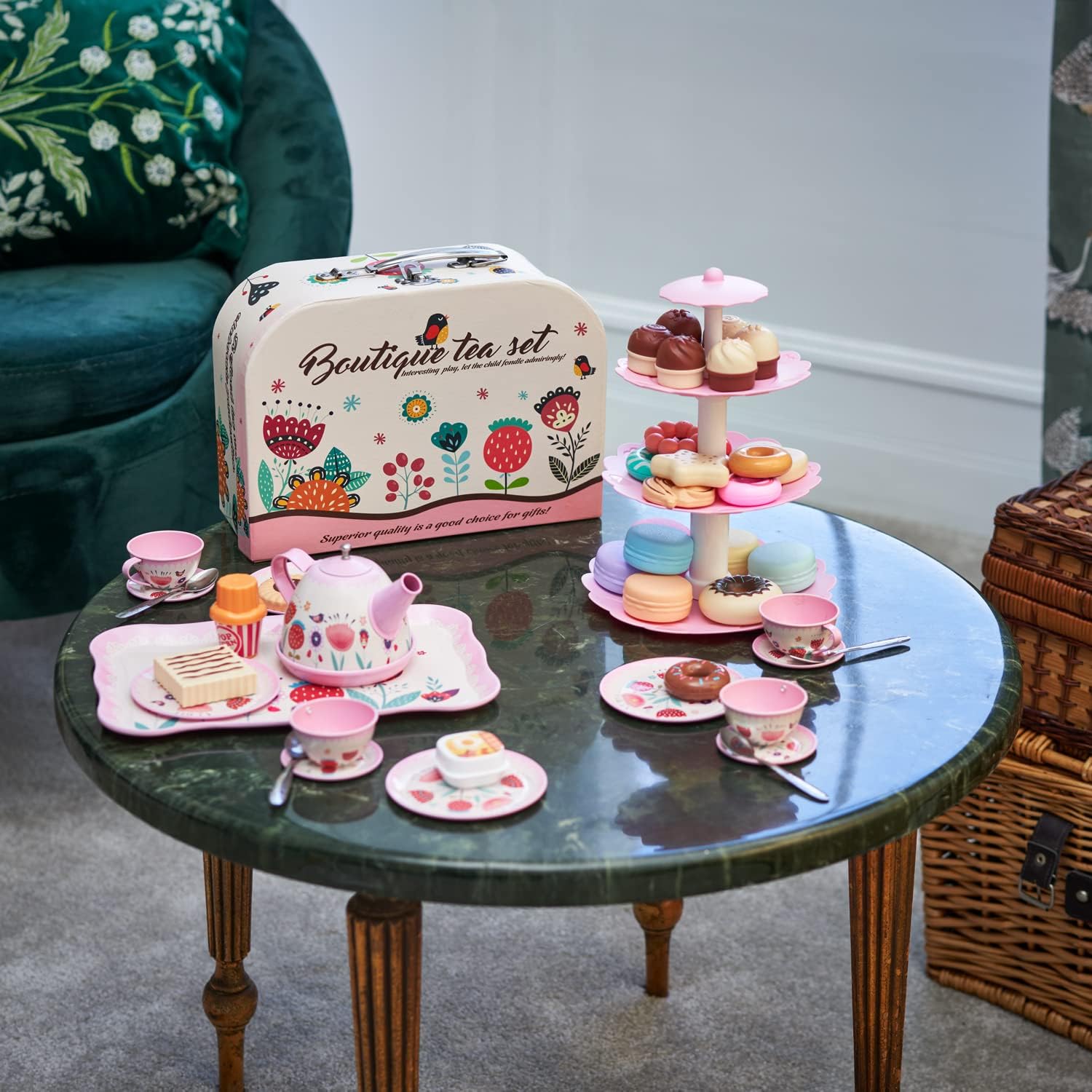 SA Products Kids Tea Set – 47-Piece Afternoon Tea Set For Girls Or Boys ...