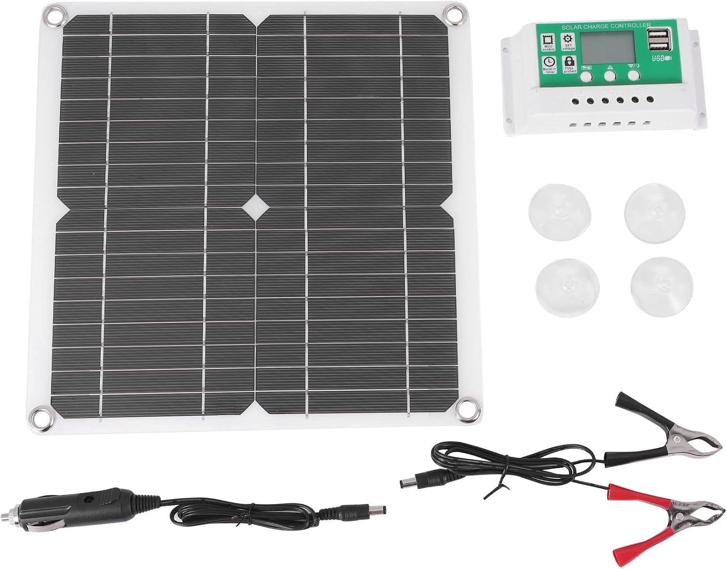 OVNSHVN 12W Solar Paneel Kit 60A 12V Batterie LadegeräT mit Controller ...
