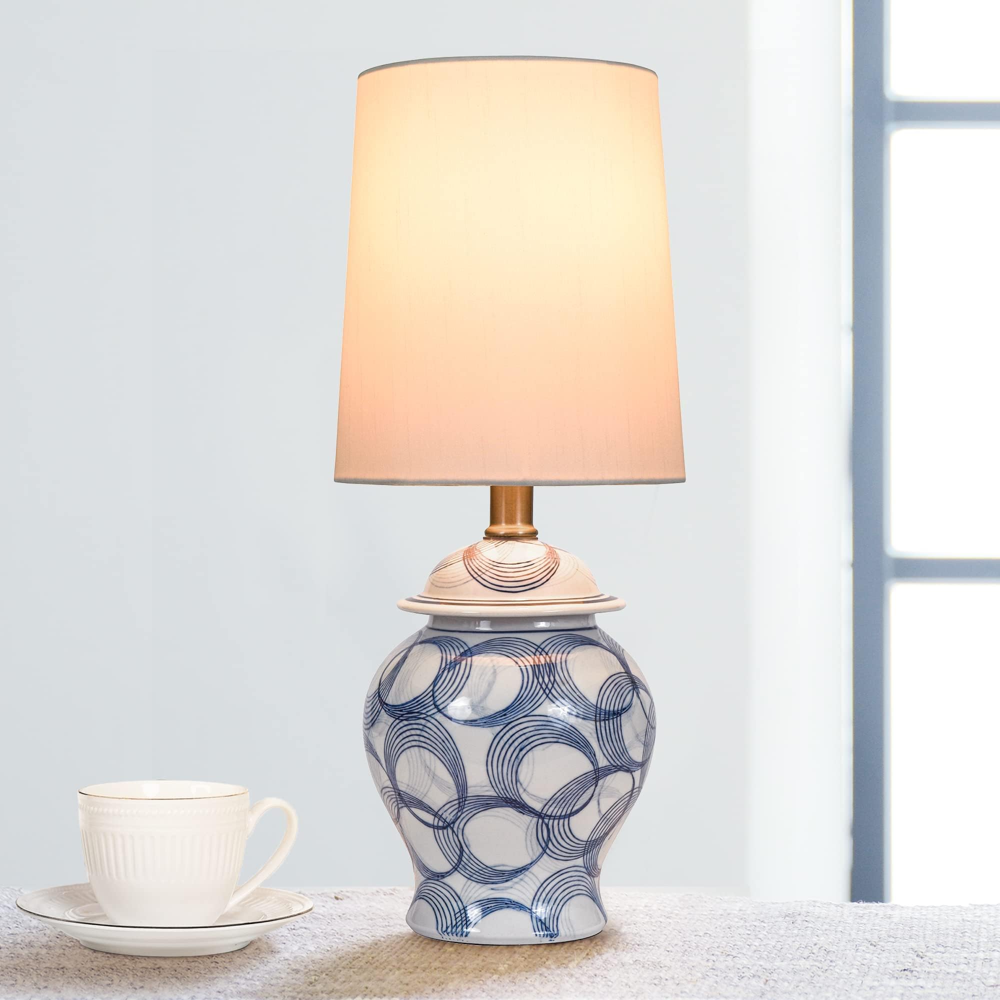 Elegant Designs LT3306-BLU Blue and White Patterned Table Lamp - Amazon.com