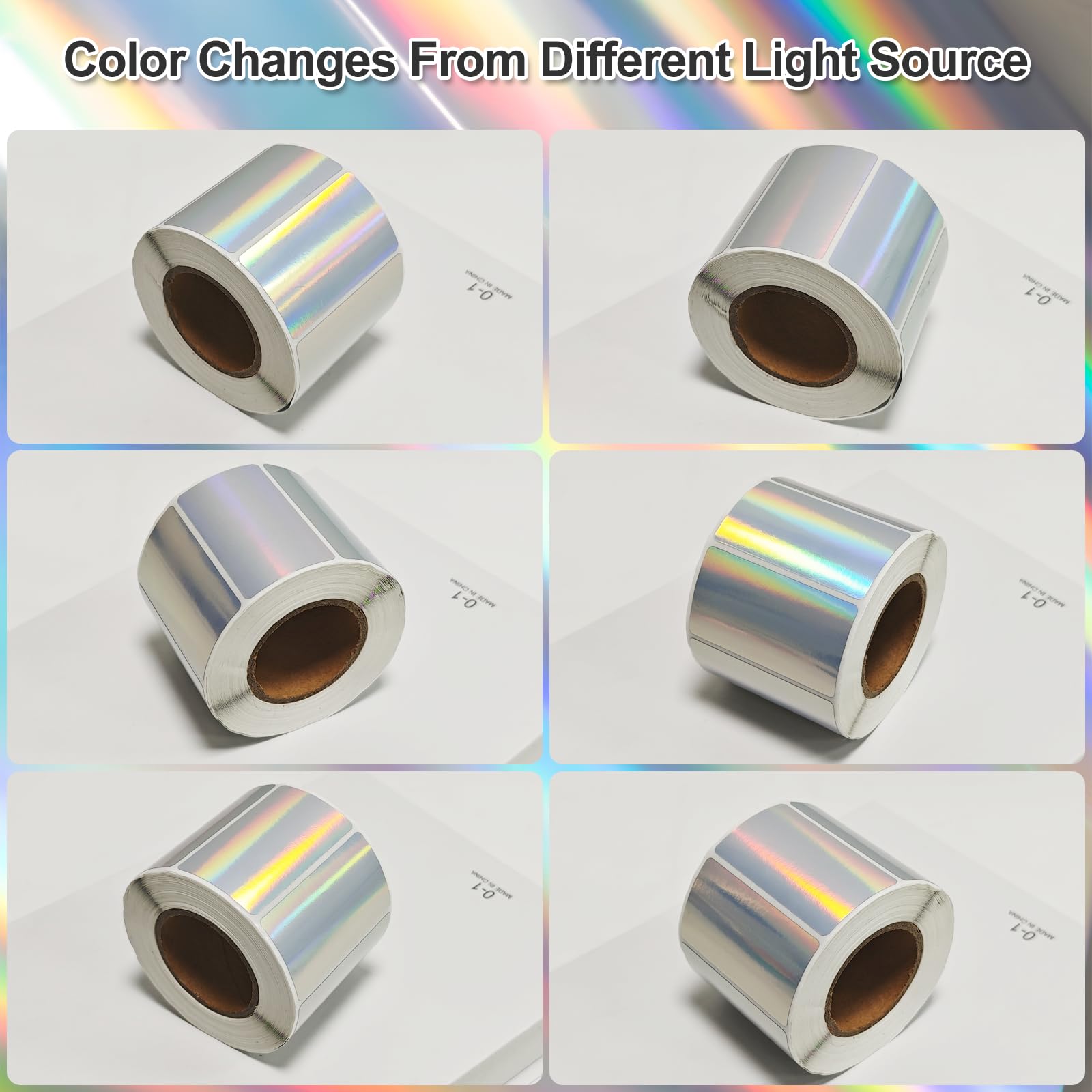 Snapklik.com : Square Holographic Silver Thermal Sticker Labels ...