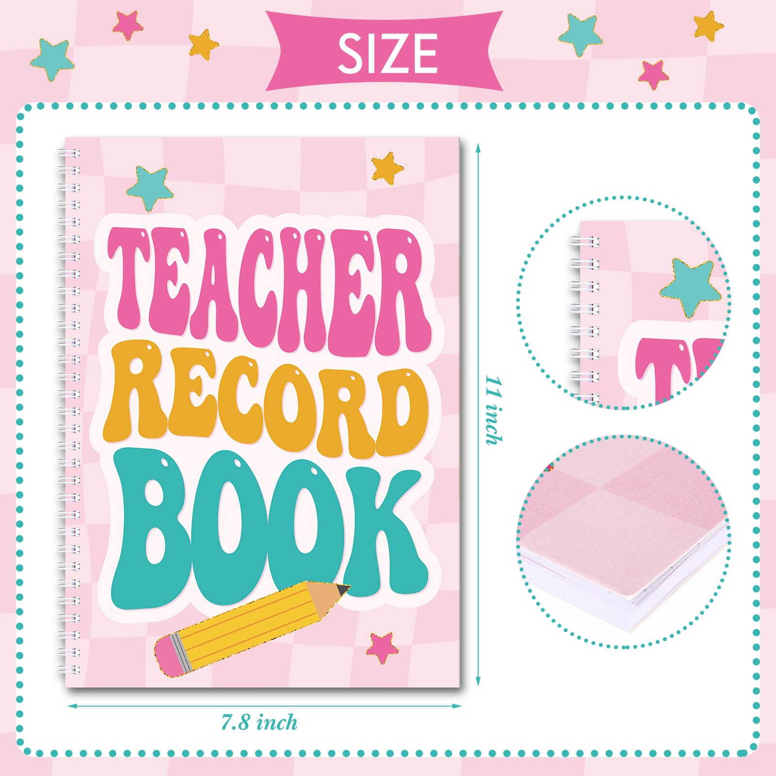 Snapklik.com : Fuyoooo Teacher Record Book Teacher Grade Book Spiral Bound Record Class ...