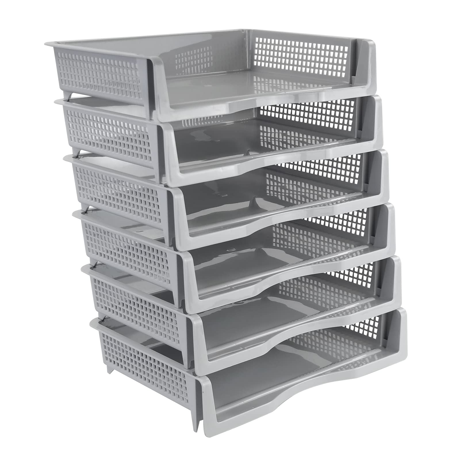 Anbers Office Letter Tray Organizer, Plastic Stackable File Paper ...