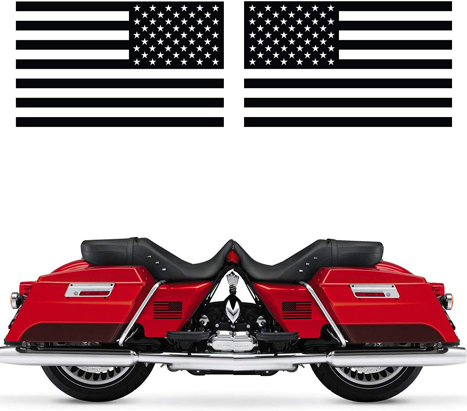 Amazon.com: Northern Dock American Flag Sticker - Matte Black - 5" x 3 ...