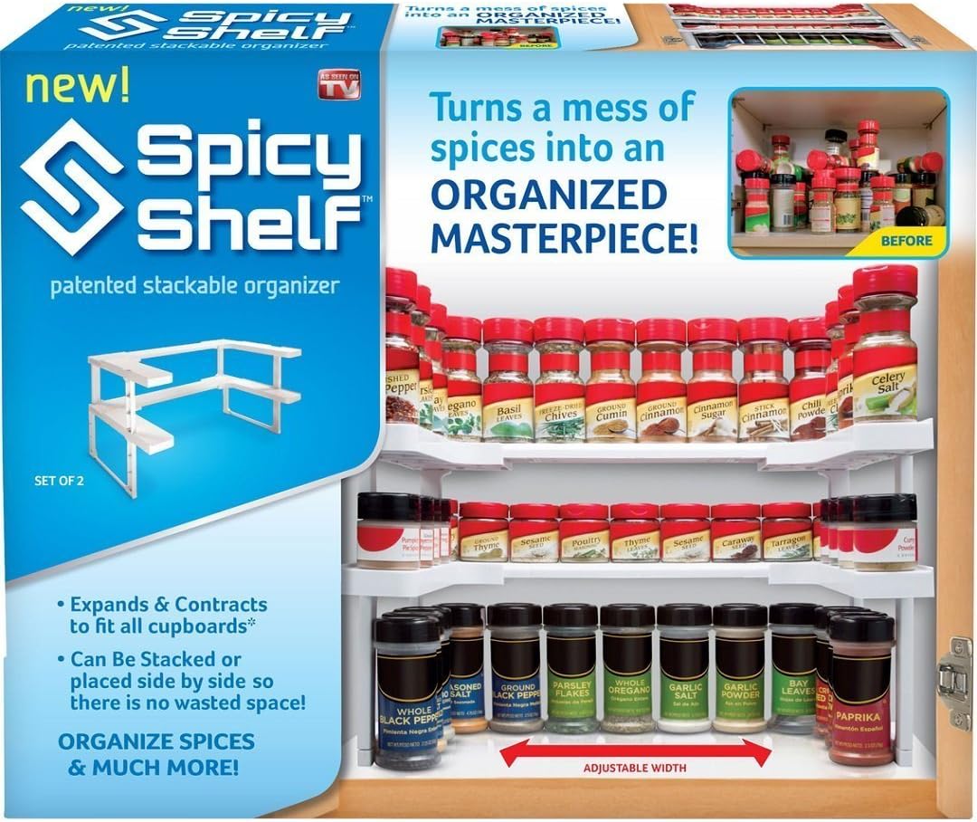 Amazon.com: Spicy Shelf Patented Spice Rack and Stackable Organizer ...