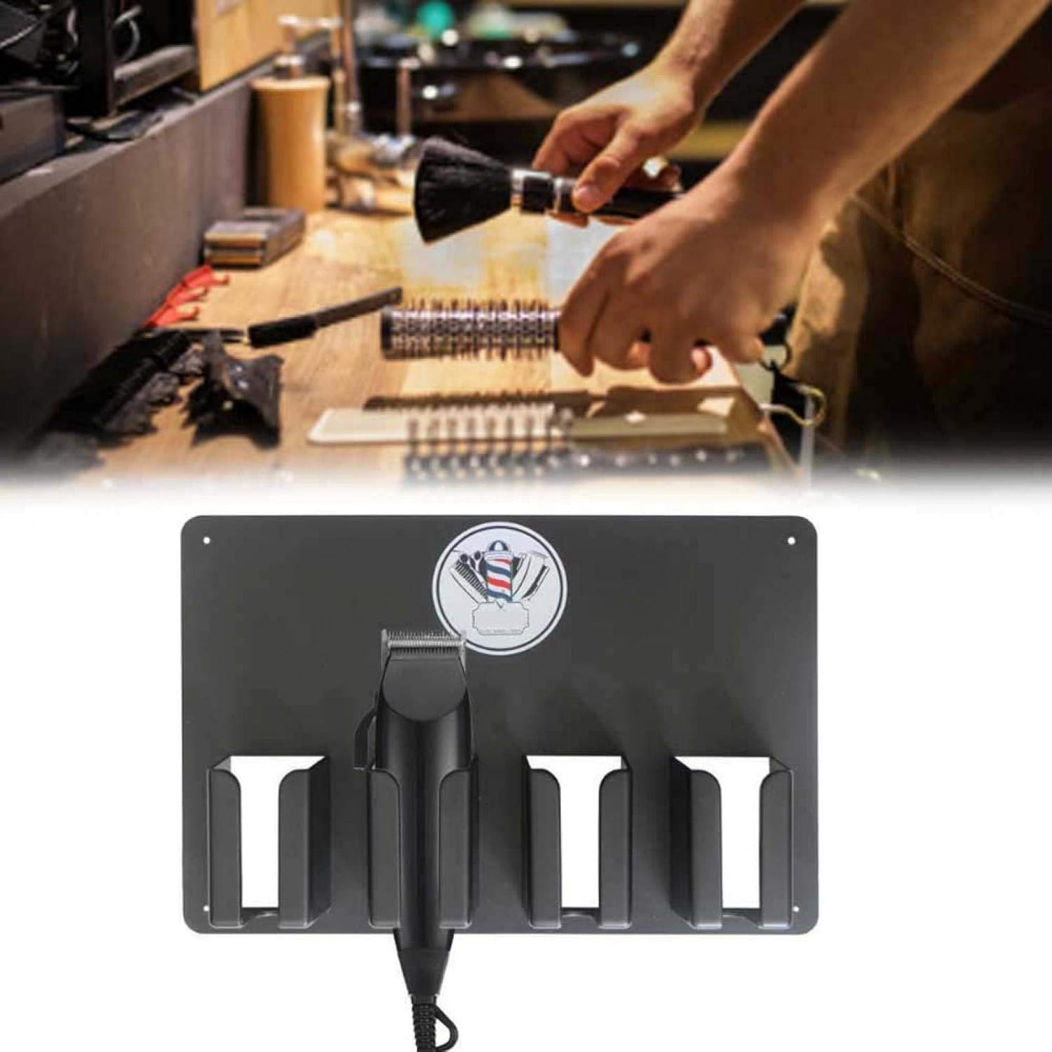 Barber Clipper Holder, 4-Slot Plastic Wall-Mounted Electric Hair ...