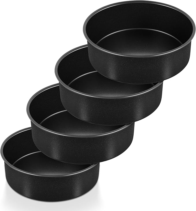 Amazon.com: P&P CHEF Non-stick Cake Pan Set of 4, 6 Inch Round Baking ...