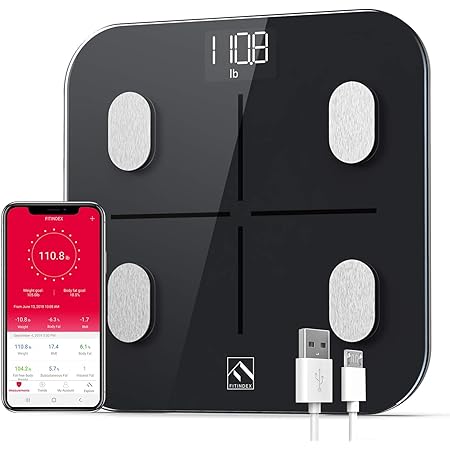 Amazon.com: FITINDEX Bluetooth Body Fat Scale, Smart Wireless BMI ...