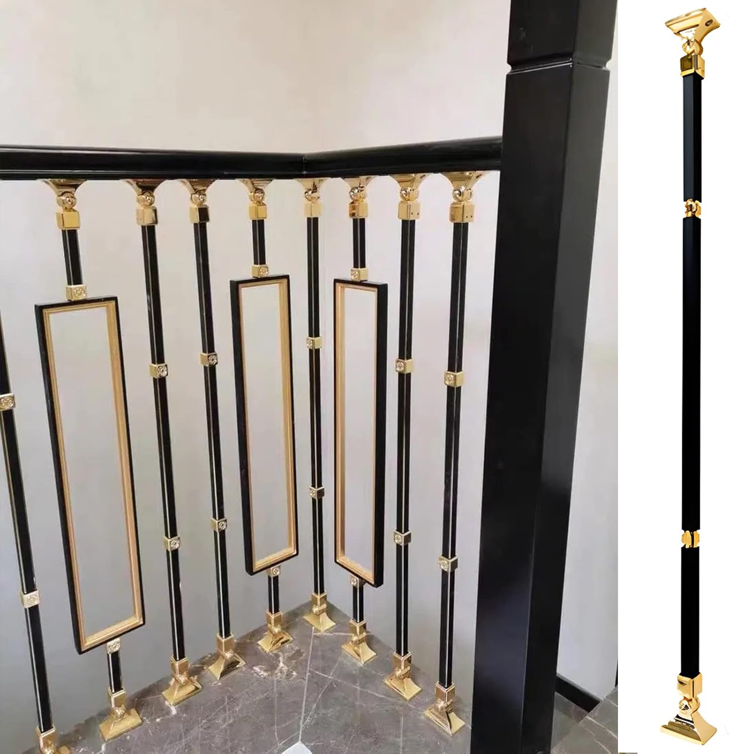 Amazon.com: Terrace Mall Decking Guardrail/ Black Gold Square Fence ...