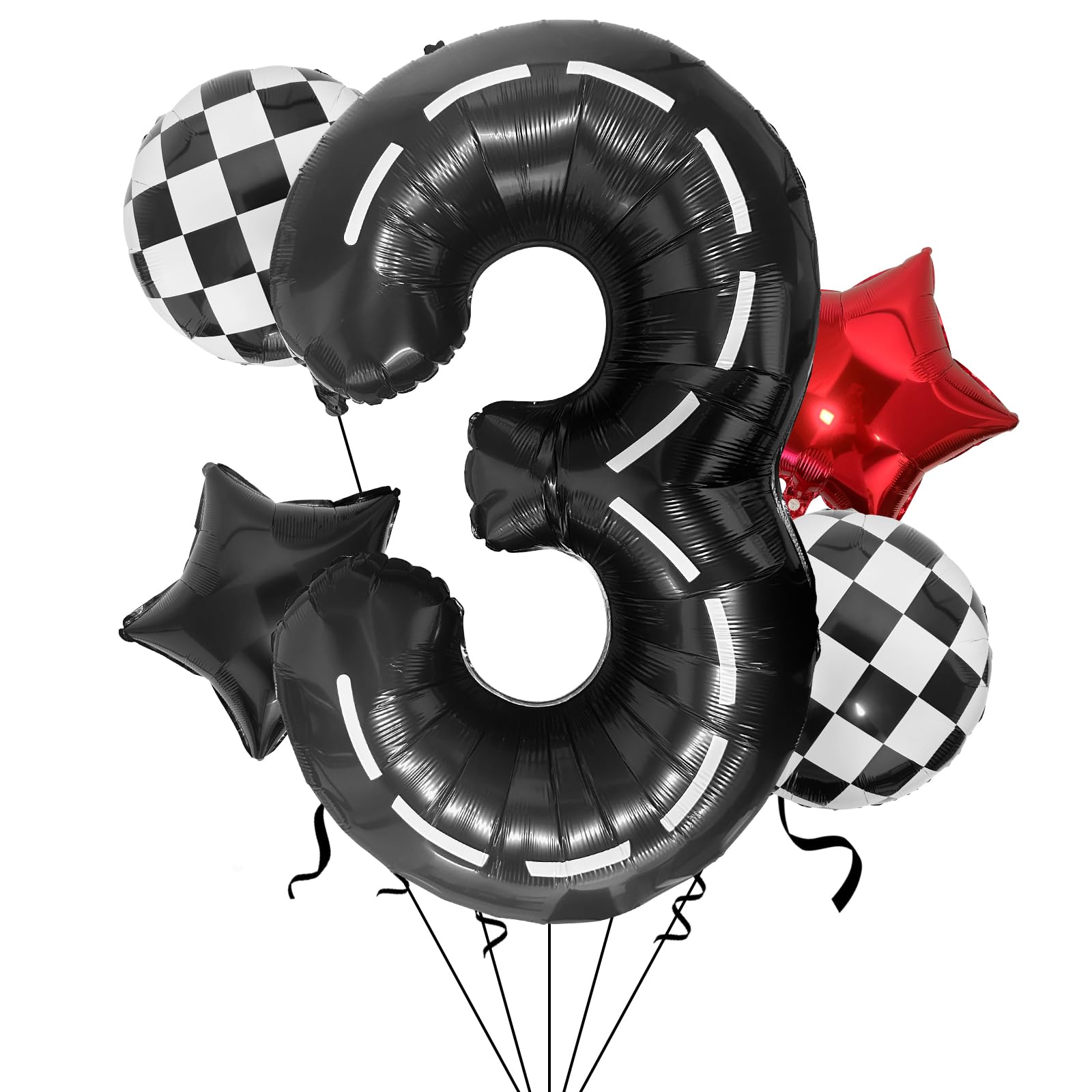 Amazon.com: Race Car 3 Balloons 40 Inch Racetrack Number 3 Balloon ...