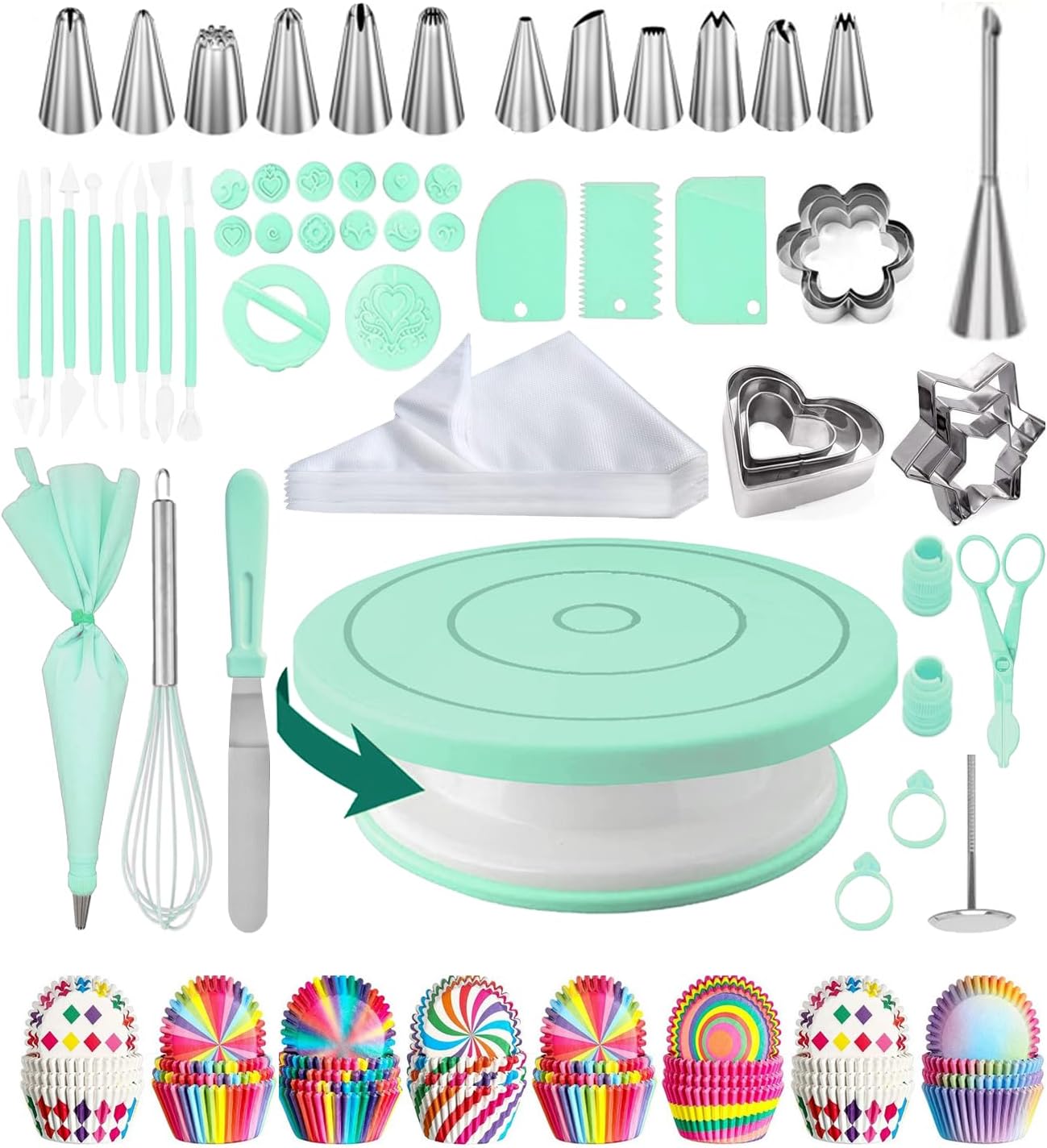 Jemkgeik Professional Pastry Set, Cake Decoration Set, Turntable Tool ...