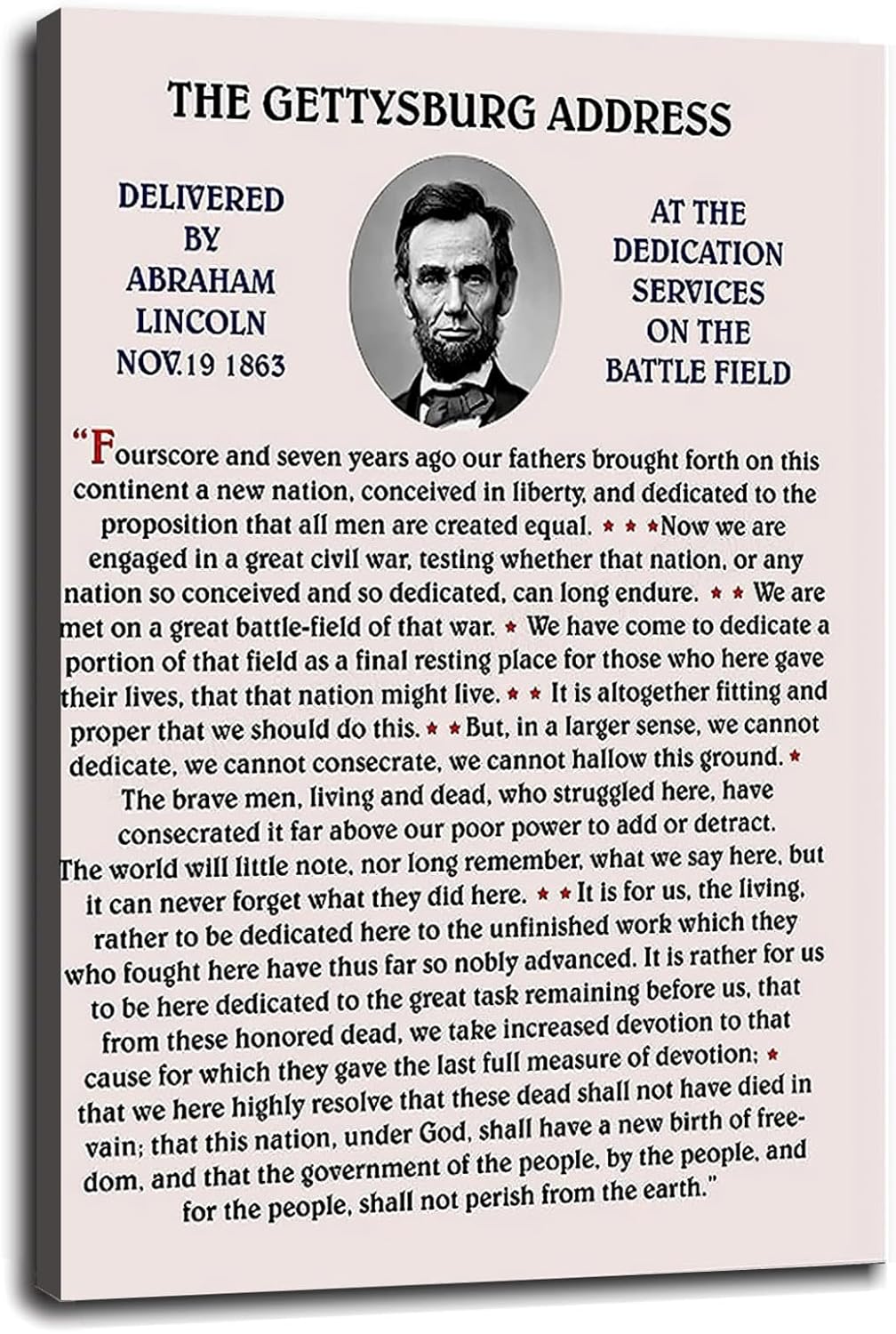 Amazon.com: PENCHAIN AbrahamLincoln THE GETTYSBURG ADDRESS Poster ...