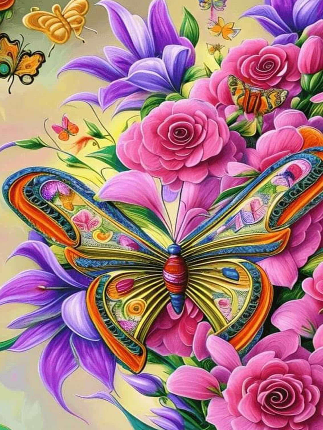 WIGOR Butterfly Rose Diamond Painting Kits for Adults-DIY Flowers ...
