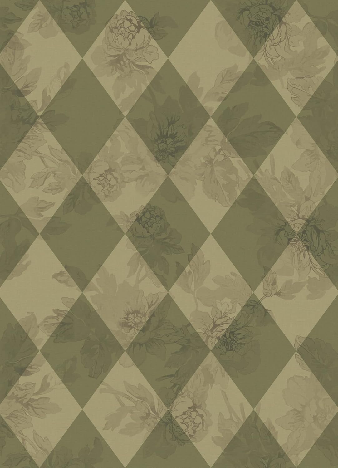 Simon&Siff Plaid Wallpaper Peel and Stick, Green Floral Wallpaper ...