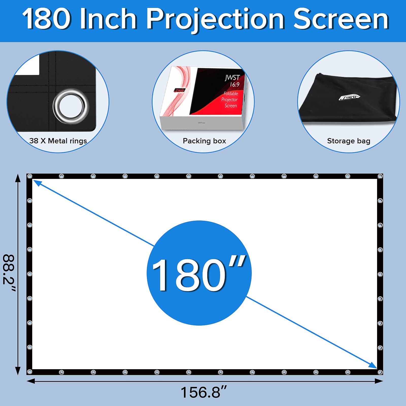 Inflatable Projector Screen 180 Inch Portable Projector Screen With ...