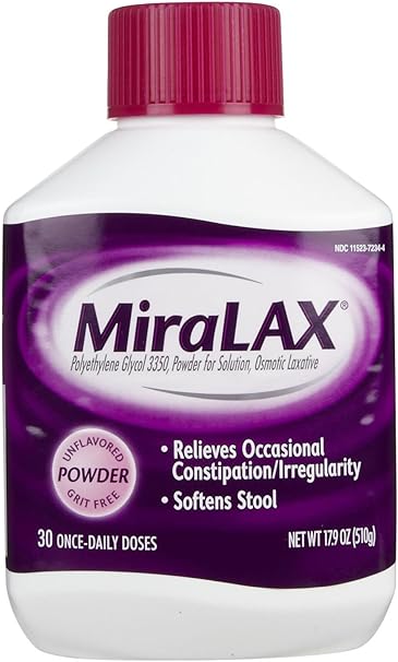 Amazon.com: MiraLAX Laxative Powder 30 Doses, 17.9 Ounce : Health ...