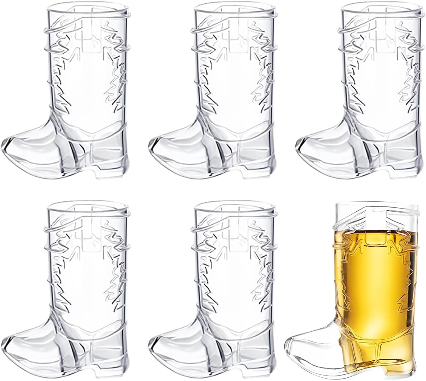 Gments 6Pcs Cowboy Boot Shot Cup Western Cowboy Beer Mugs 1 Ounce ...