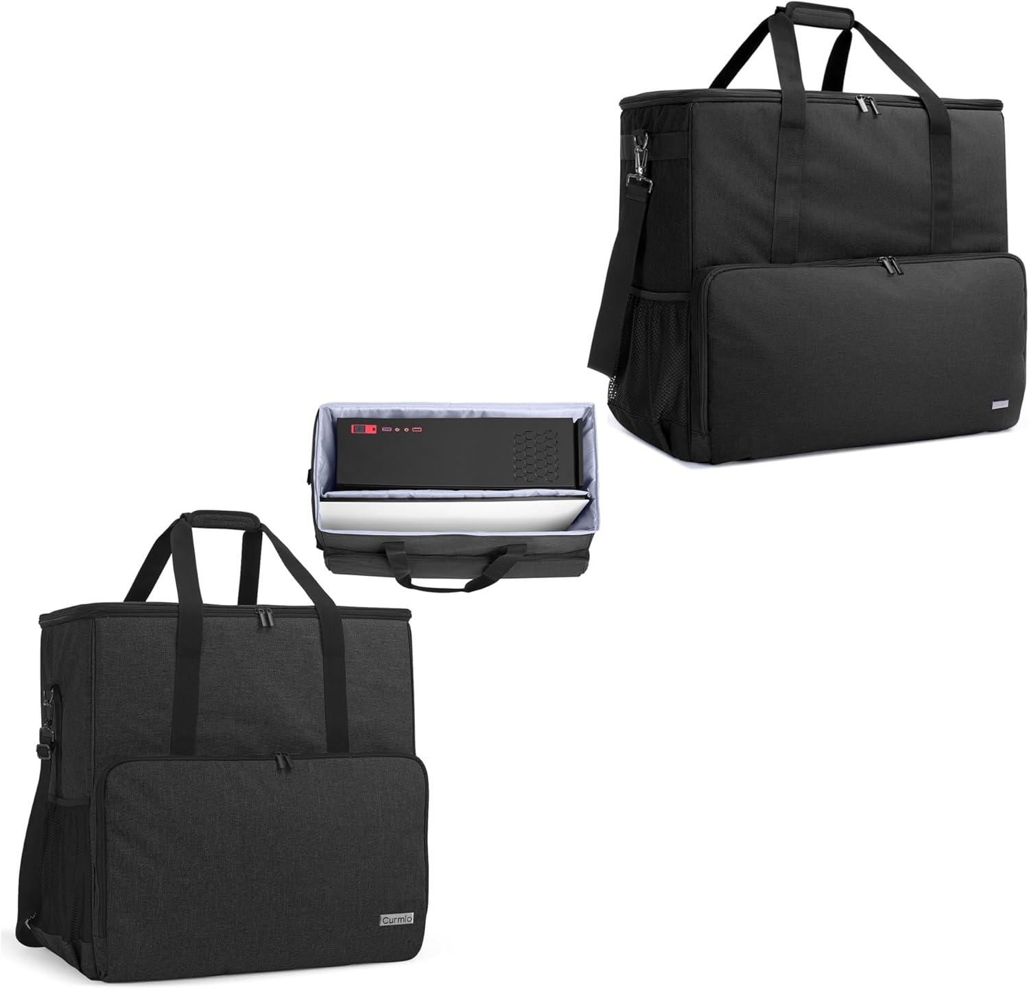 Amazon.com: CURMIO Desktop Tower and Monitor Carrying Case,Travel Bag ...