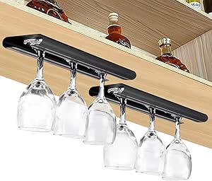 Amazon.com: Vaisoeny Wine Glass Rack，2 Pack Aluminum Wine Glass holder ...