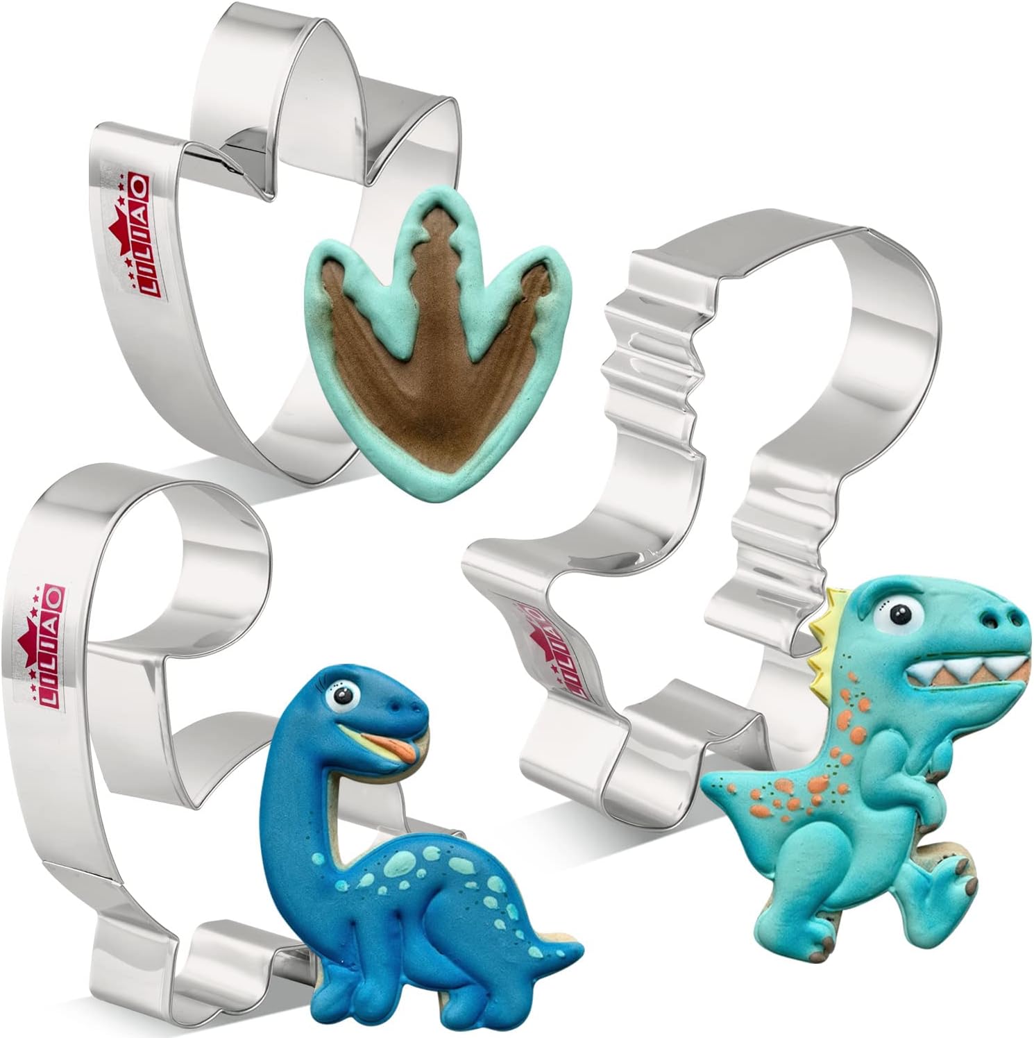 Amazon.com: LILIAO Cute Dinosaur Cookie Cutter Set - 3 Piece - T-rex ...