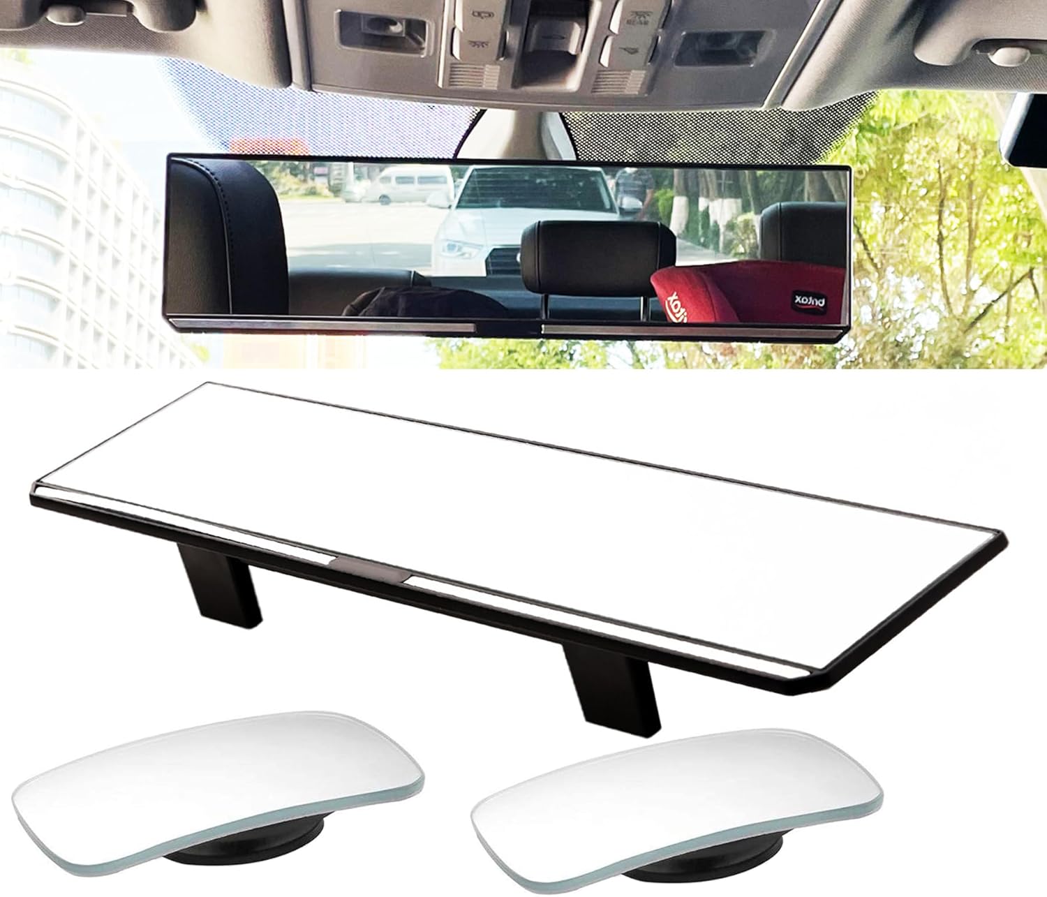 Amazon.com: Kitbest Rear View Mirror,11.8 Inch Panoramic Rearview ...