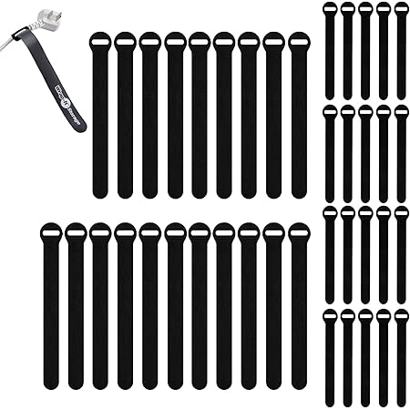Amazon.com: Self-Gripping Cable Ties by Wrap-It Storage, Black, 40 Pack ...