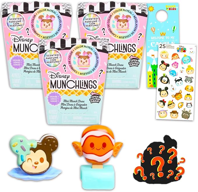Amazon.com: Disney Mini Munchlings Mystery Figure Set - Bundle with 3 ...