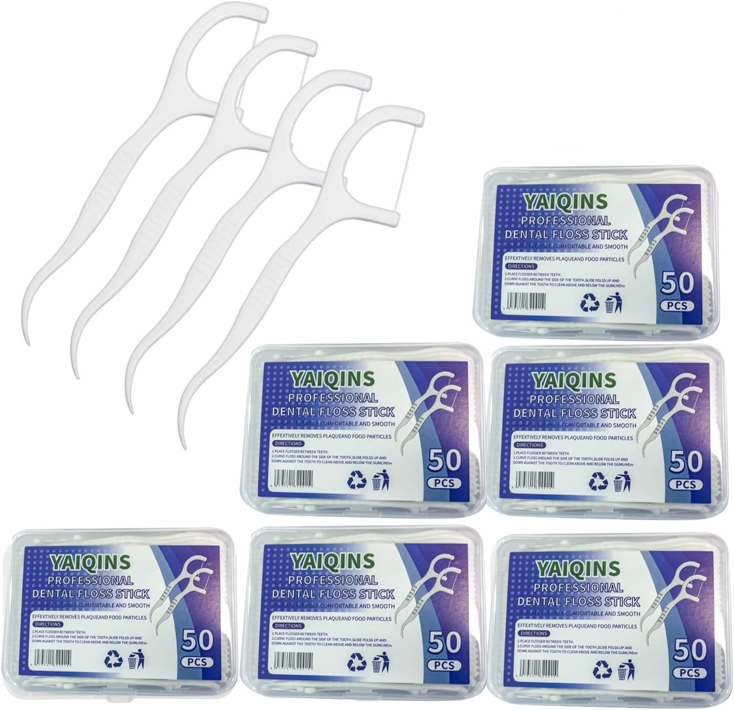 Amazon.com : Dental Floss Sticks Professional Toothpick Sticks Box of 6 ...