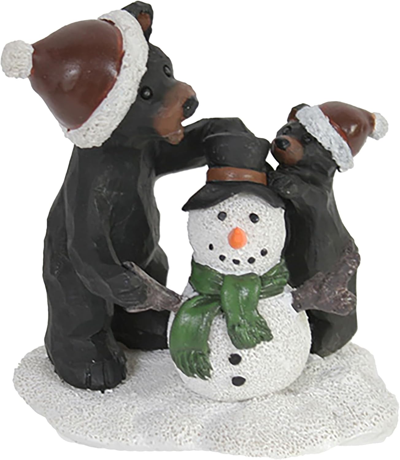 Amazon.com: SLIFKA Black Bears Building A Snowman Holiday Figurine ...