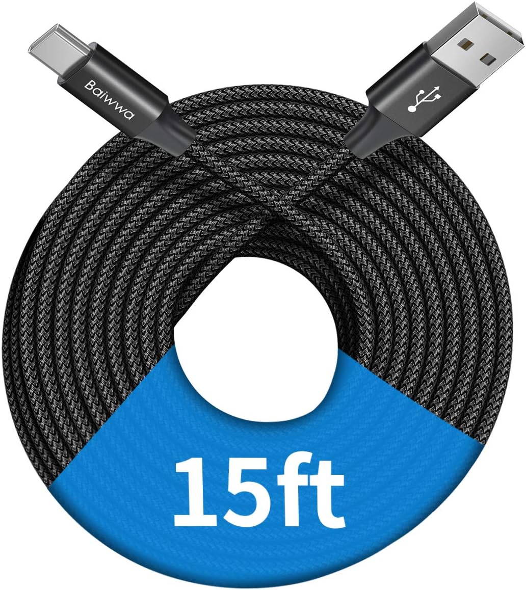 Amazon.com: MATEIN USB C Cable 15ft, Extra Long USB Type C Fast ...