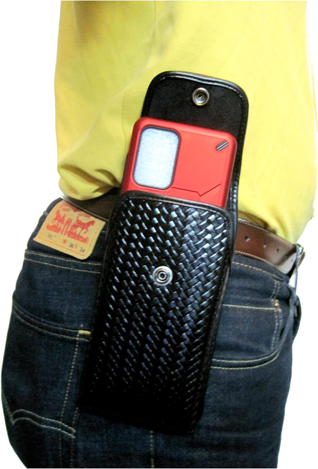 Amazon.com: TurtleBack Leather Basketweave Police Cell Phone Holster ...