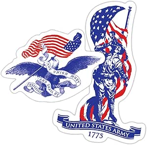 Amazon.com: Army Patriotic Vintage Crests Collectible Stickers : Toys ...