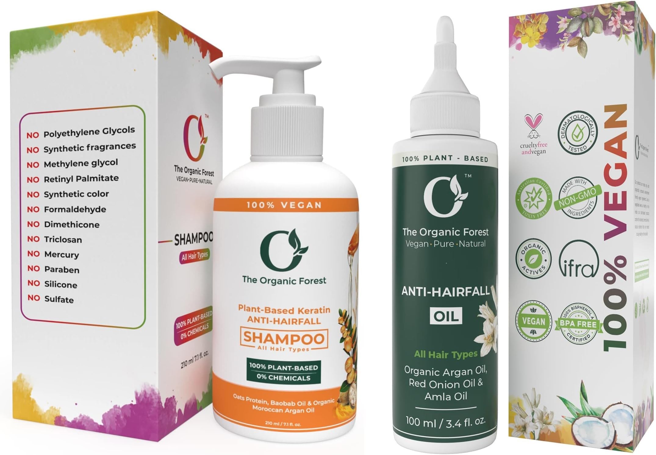 Amazon.com : Anti Hairfall Shampoo and Oil Set for Hairfall Control ...