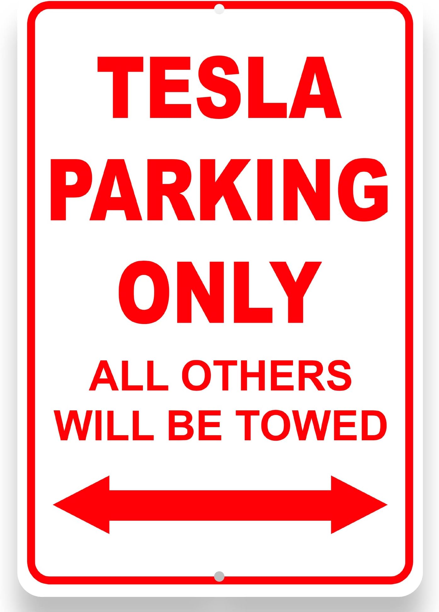 Amazon.com: Tesla Parking Only Sign - 8x12 Aluminum Tesla Garage Signs ...