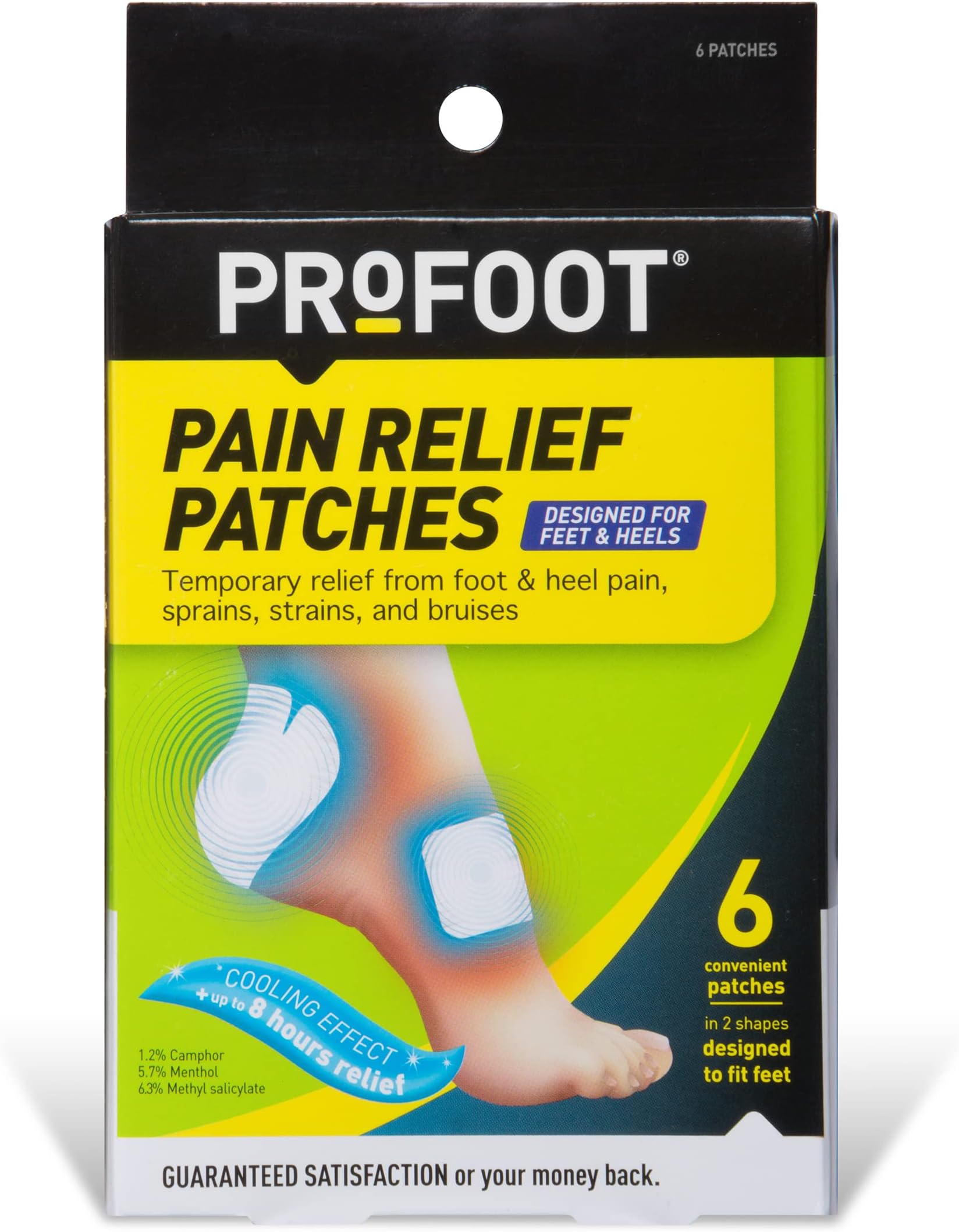 Amazon.com: PROFOOT Pain Relief Patches for Foot & Heel Pain, Cooling ...