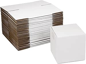 SUNLPH White Shipping Boxes 5x5x5 Inches Small Corrugated Cardboard ...
