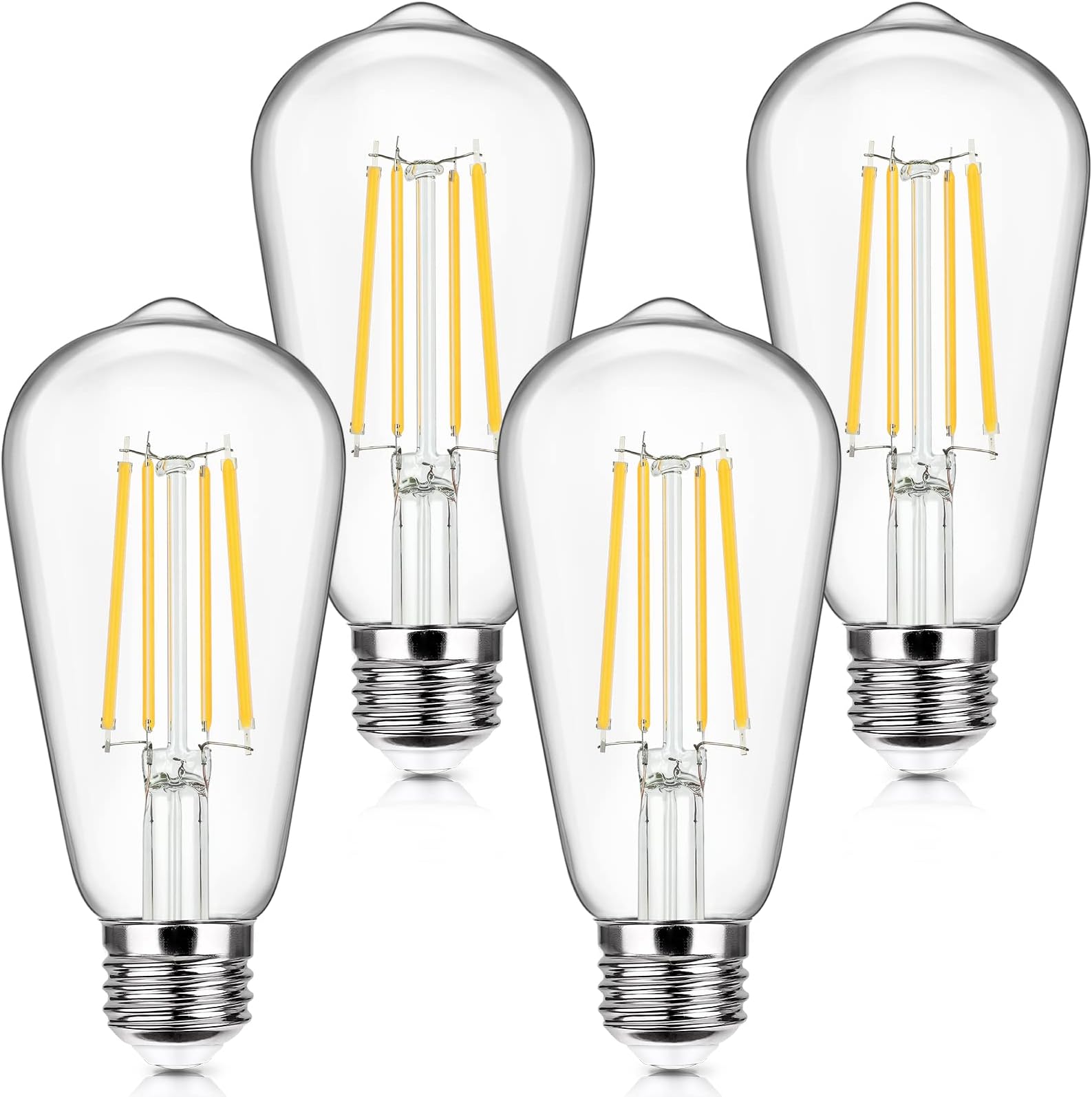 8W LED Light Bulb Edison Bulbs 100 Watt Equivalent, Vintage ST58 ...