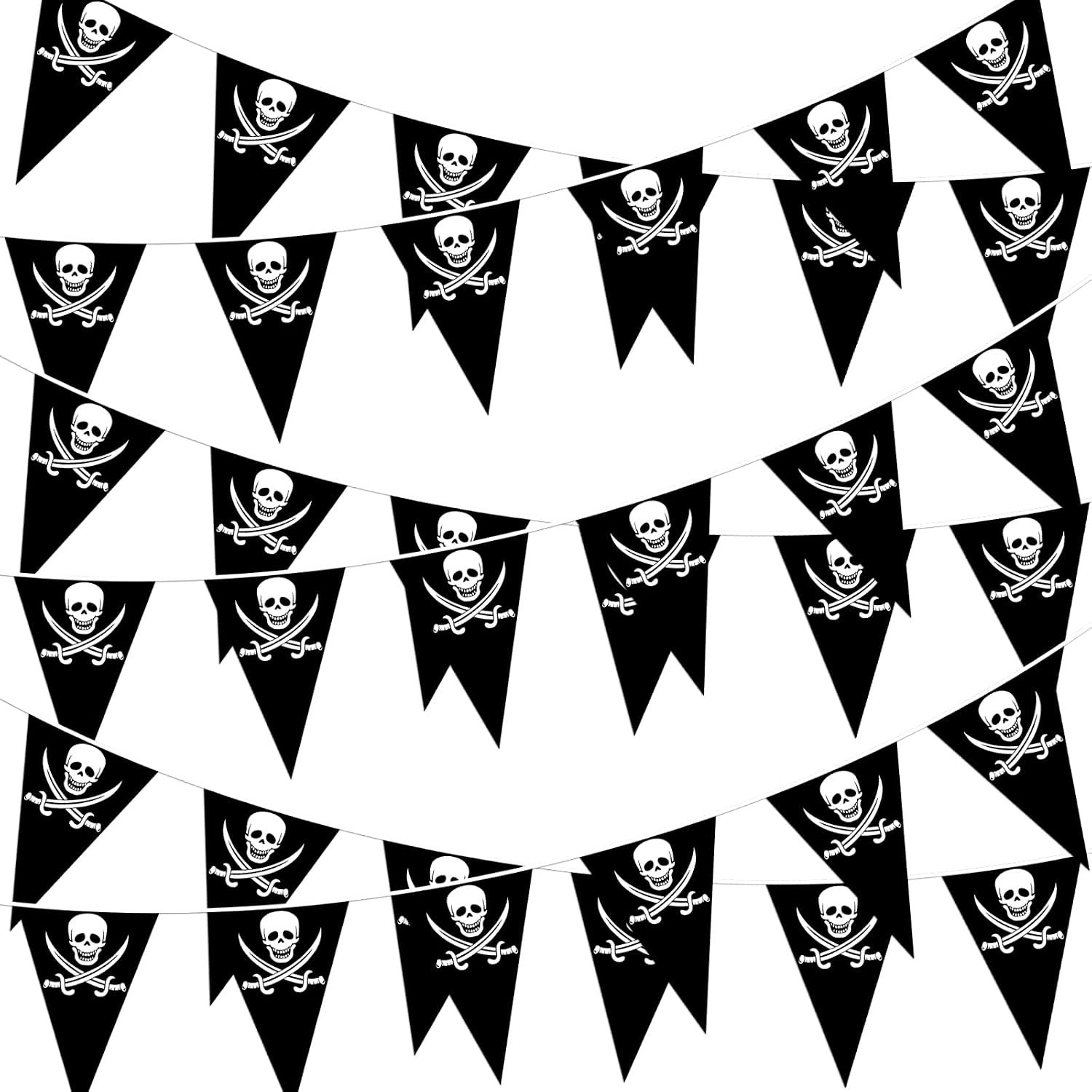 Amazon.com: Adecortalk 9.68ft Pre-Strung Pirate Banner Halloween Pirate ...