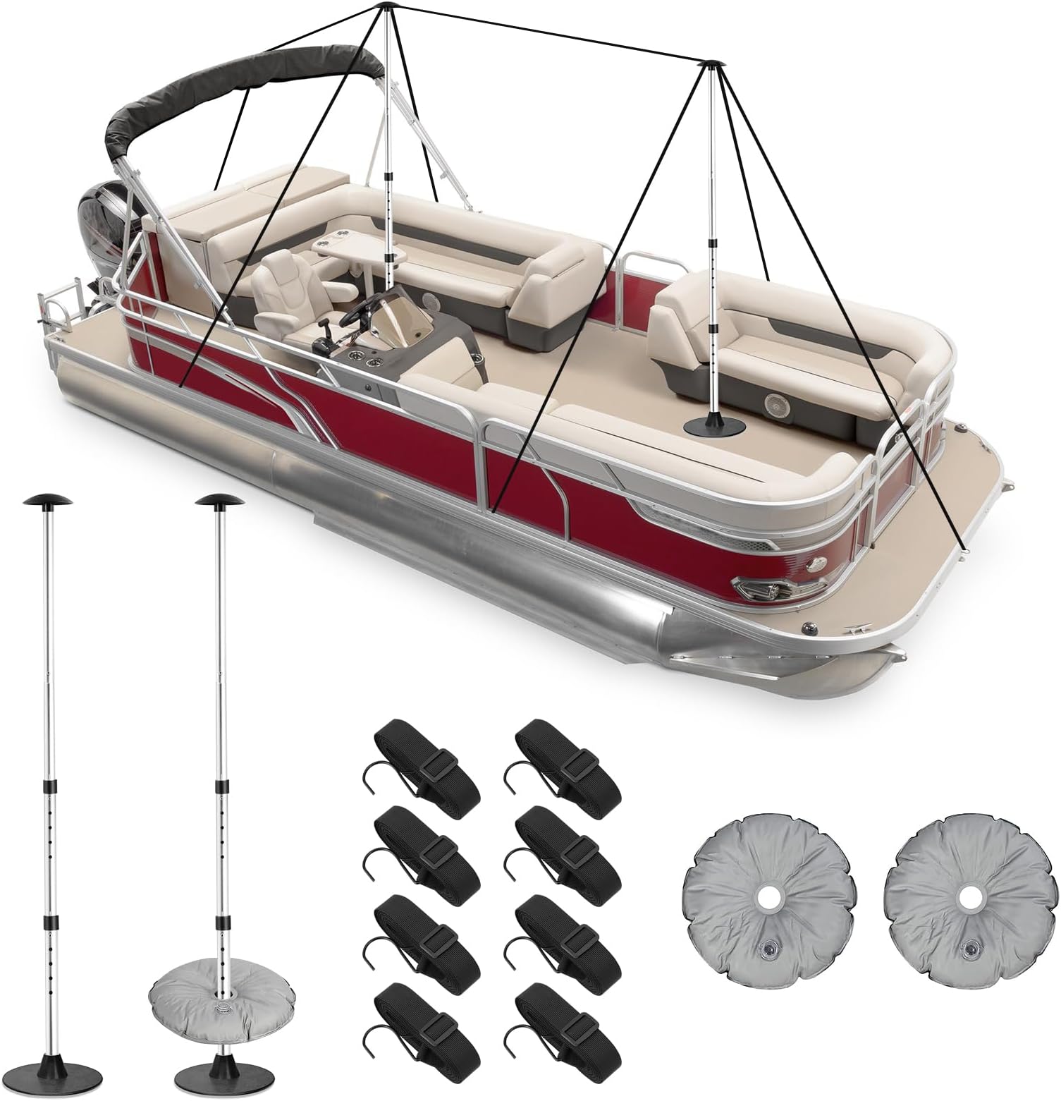 SAN LIKE Boat Cover Support Poles Adjustable Boat Cover Pole Support ...