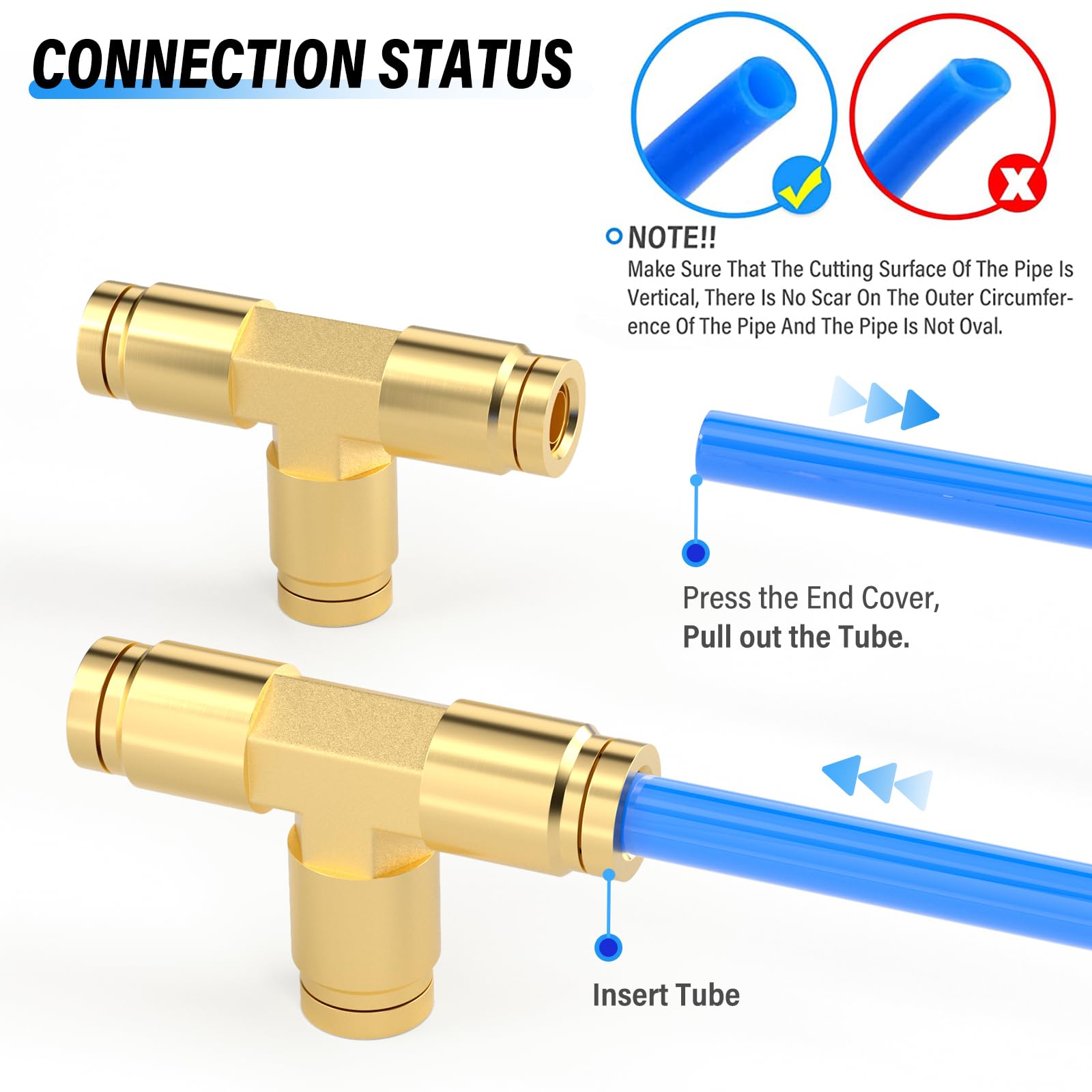 Snapklik.com : TAILONZ PNEUMATIC 1/2 Inch Tube OD DOT Tee Out Pipe Air ...