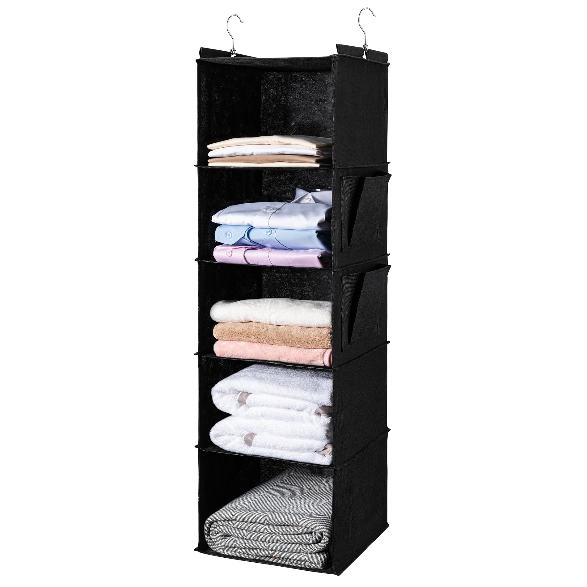 Amazon.com: BOOMIBOO 5 Tier Hanging Closet Organizer Shelf, White (1, Grey) (Black, 1) : Home ...
