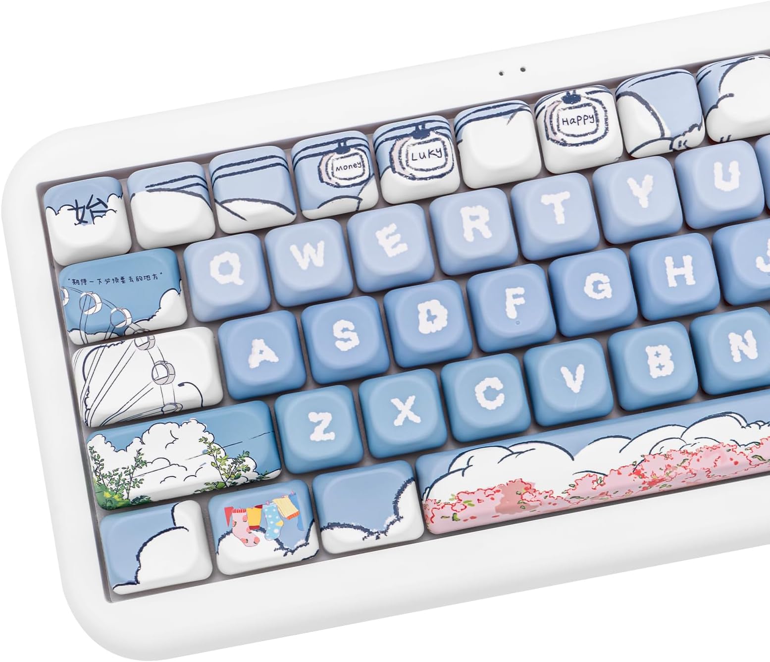 Amazon.com: COOMICKEY Gradient Blue PBT Keycaps Set 130 Keys MOA ...