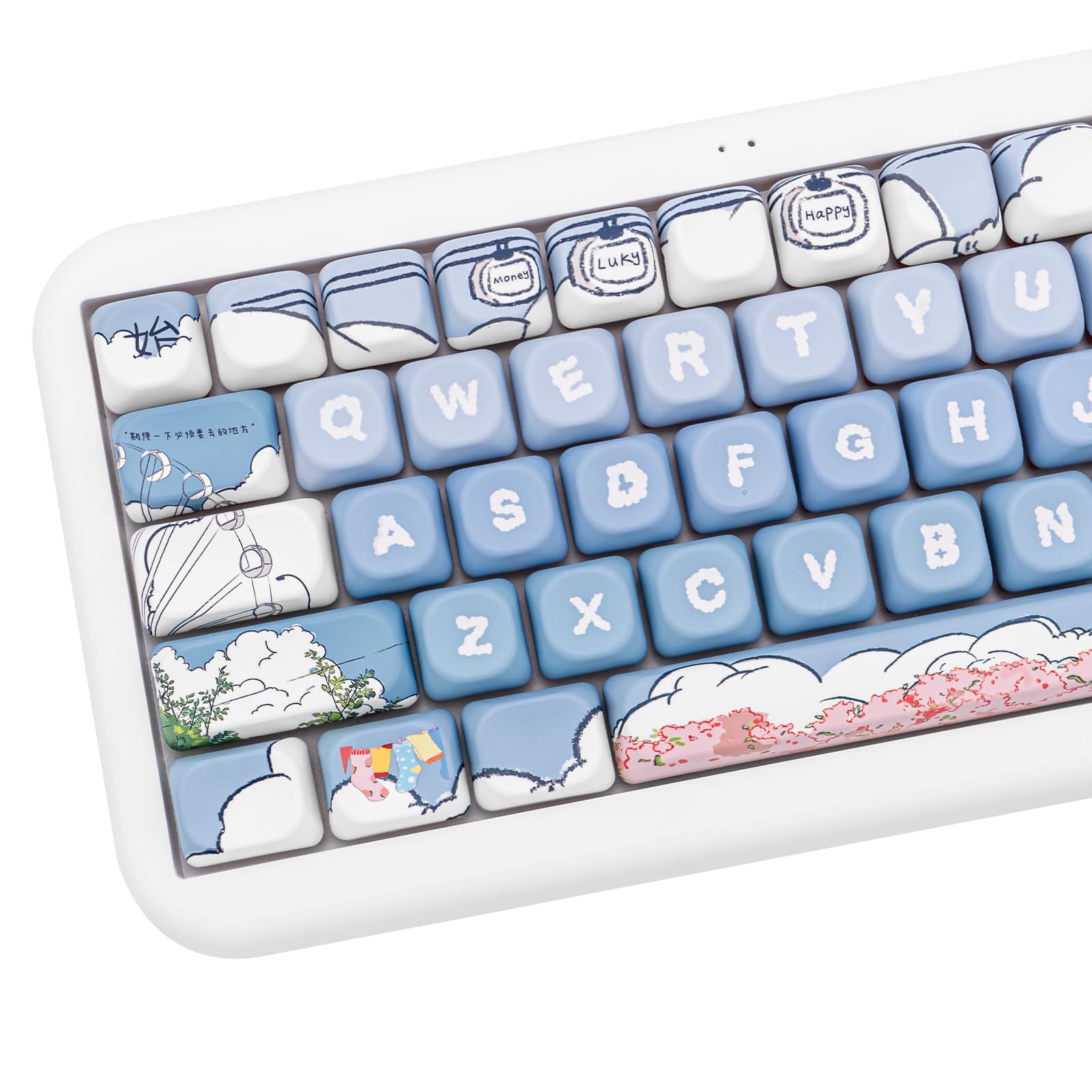 Amazon.com: COOMICKEY Gradient Blue PBT Keycaps Set 130 Keys XOA ...