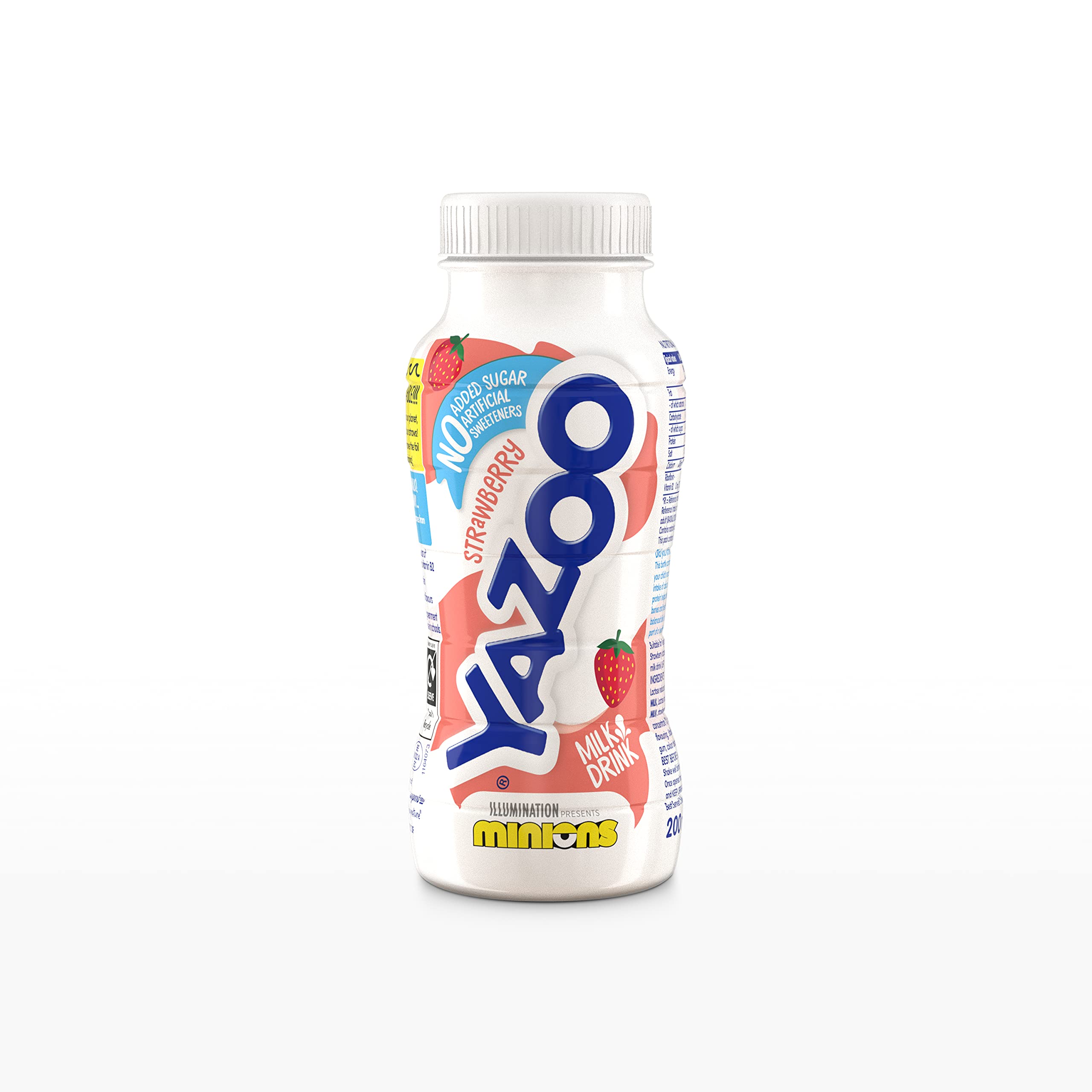YAZOO Kids No Added Sugar Strawberry Milk Drink 200ml (Pack of 24): Buy ...