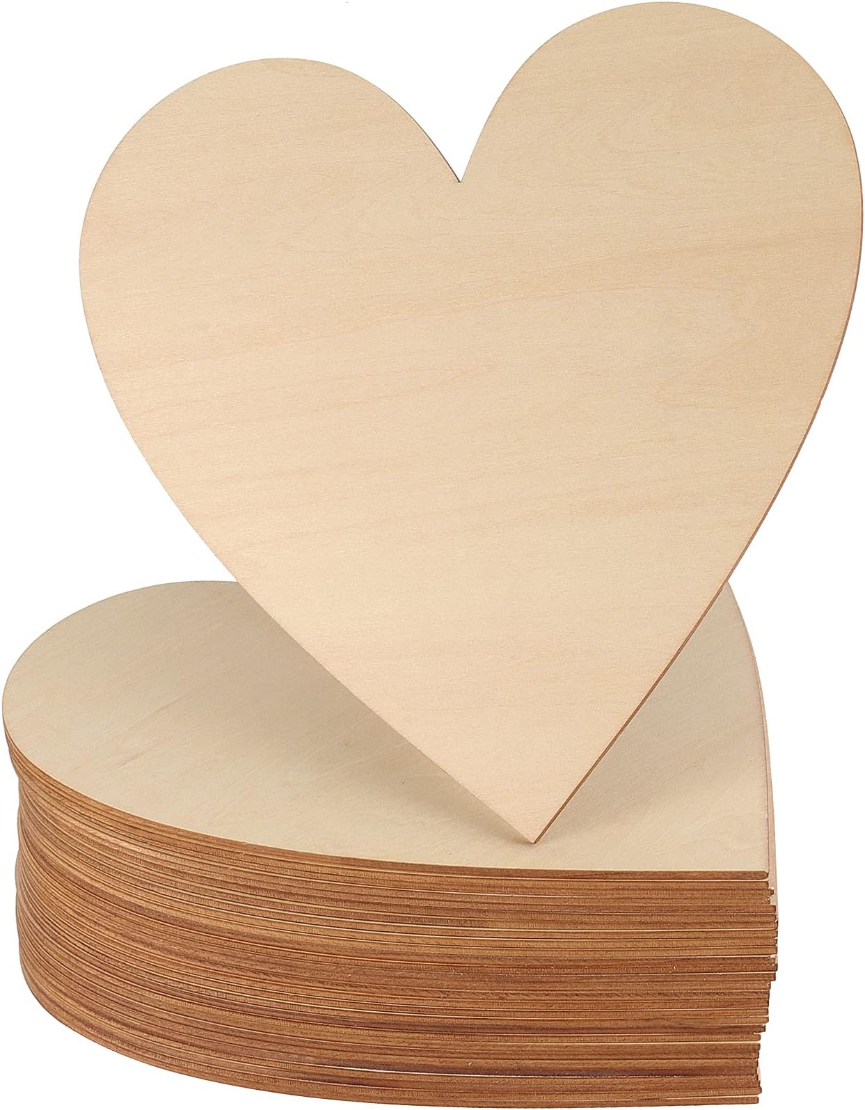 Amazon.com: FUNSUEI 30 PCS 8 Inches Natural Wood Heart Slices ...