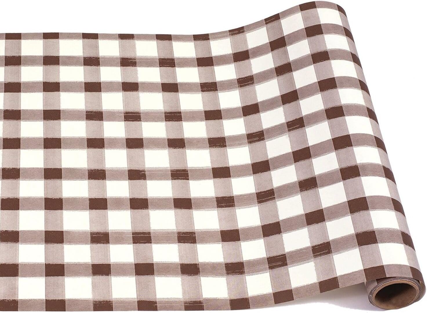Amazon.com: Paper Table Runner Roll - Brown White Buffalo Check Plaid ...
