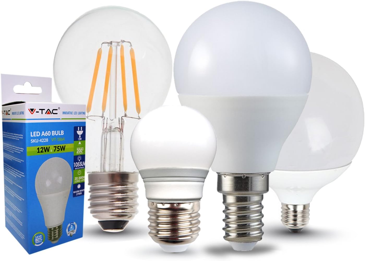 V-TAC 6W Color Changing Dimmable Light Bulb (40W Equivalent) – 16 ...