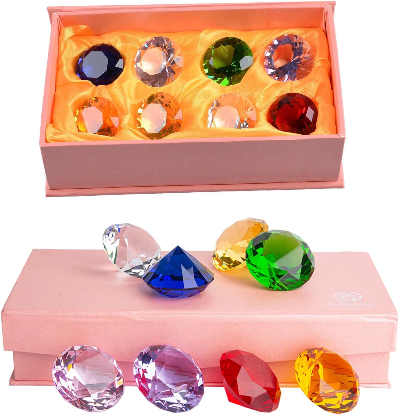 Amazon.com: LONGWIN Bundle of 8pcs 30mm Crystal Diamond Paperweight and ...